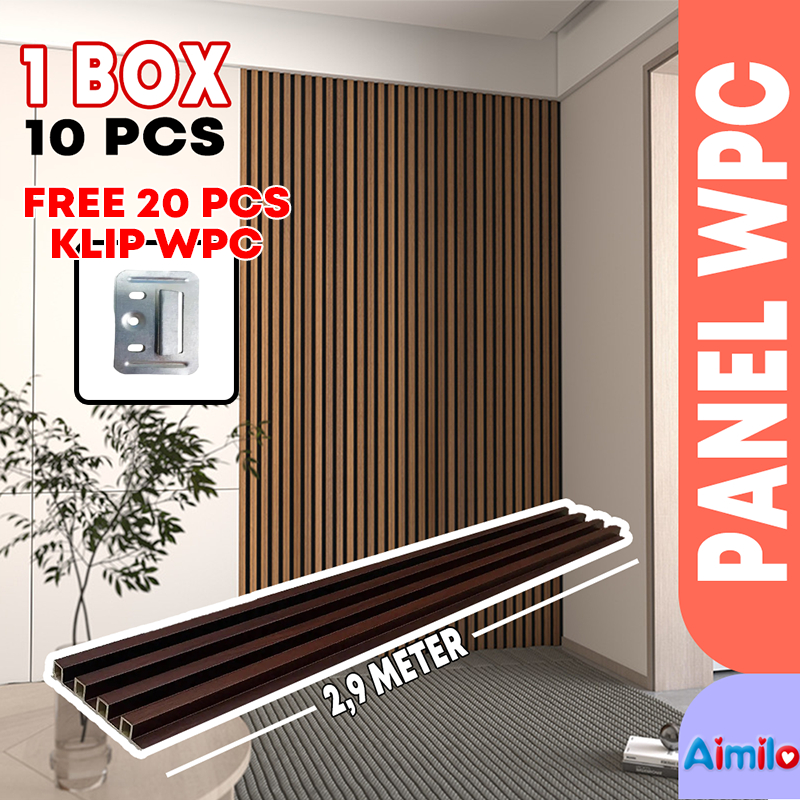 Jual PAKET 1 BOX 10 PCS WALL WPC WOOD PANEL WALLPANEL WPC PVC KAYU DINDING UKURAN 2,9 METER ...