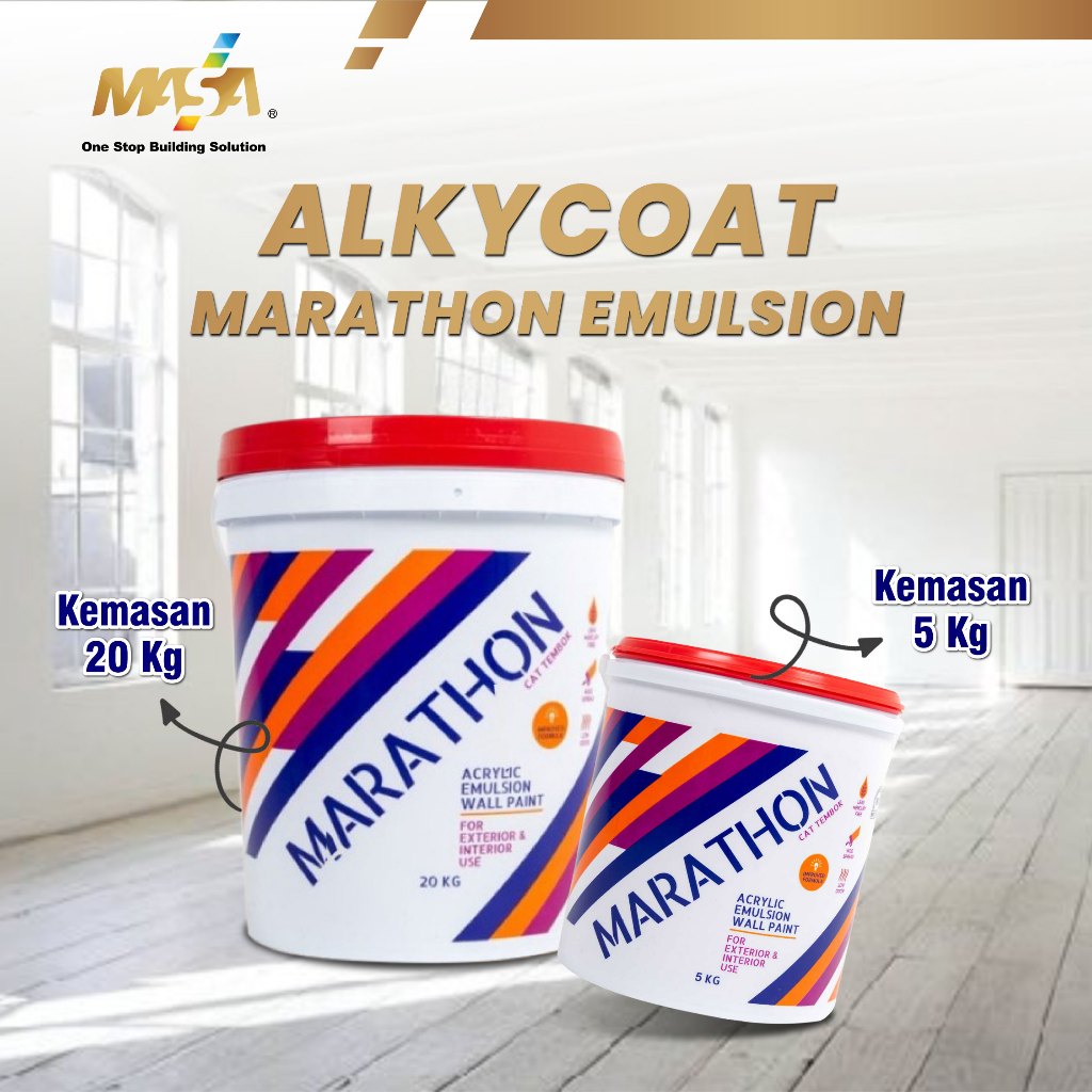 Jual Marathon Emulsion Wall Paint Cat Tembok Dinding Dalam Super White ...