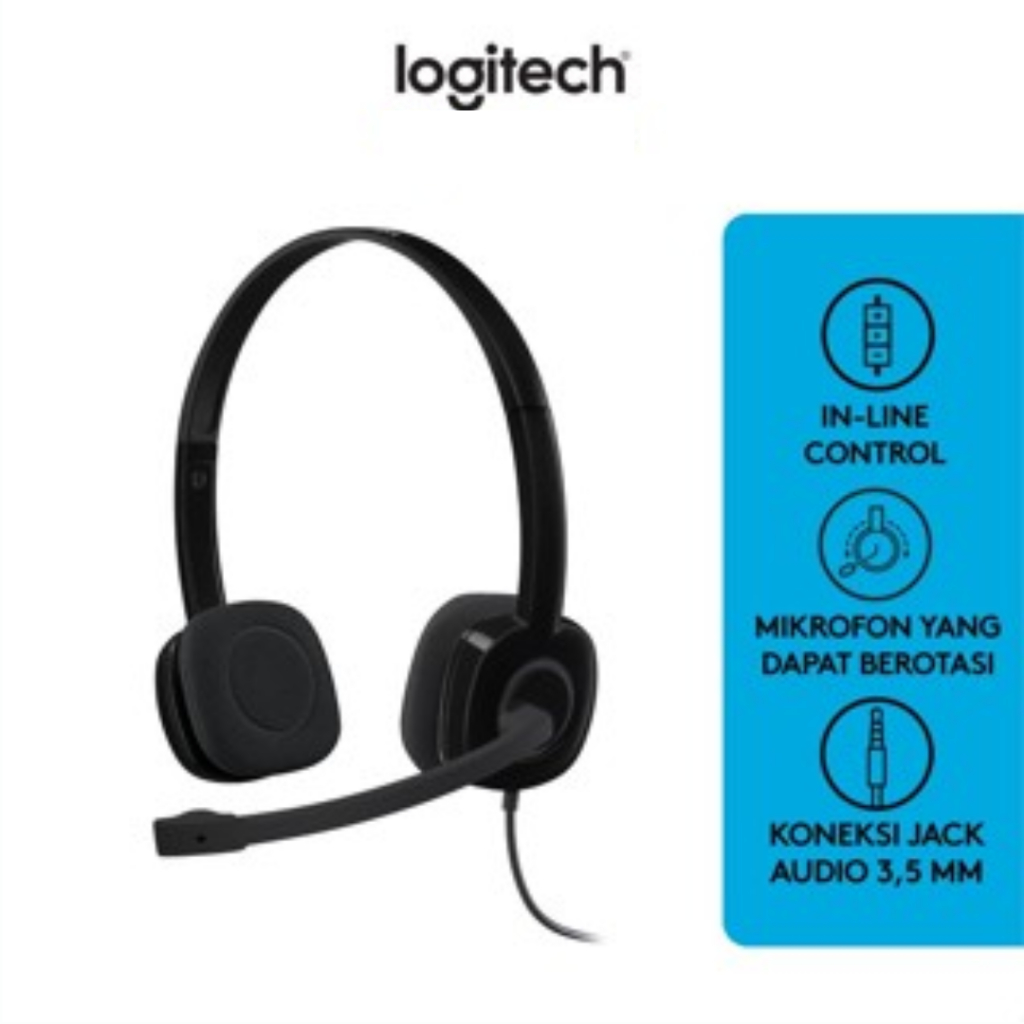 Jual LOGITECH H151 Headset Stereo Mikrofon Noise-Cancelling | Shopee ...