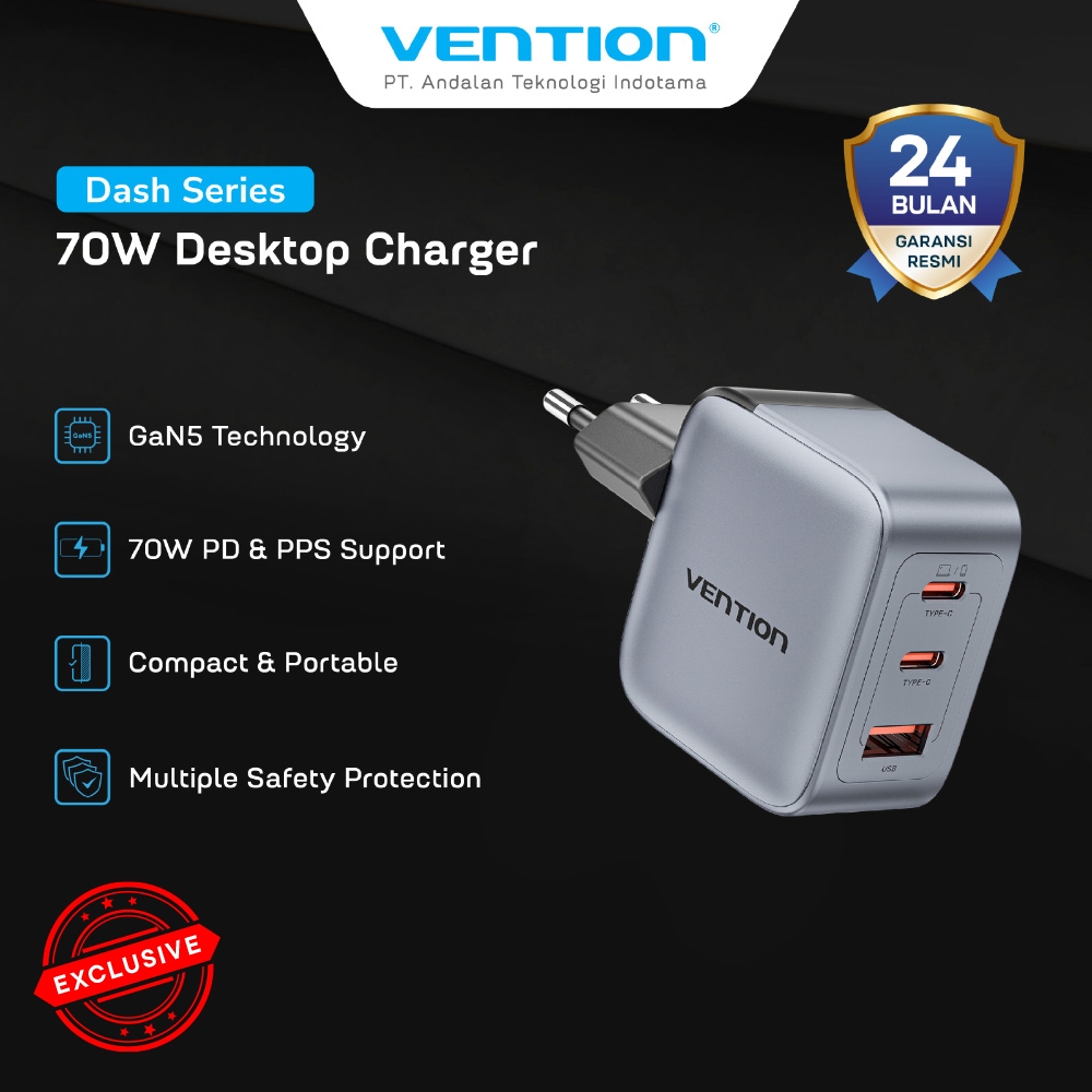 Jual Vention GaN Charger GaNDash GaN Dash Kepala Adaptor 20W 30W 45W ...