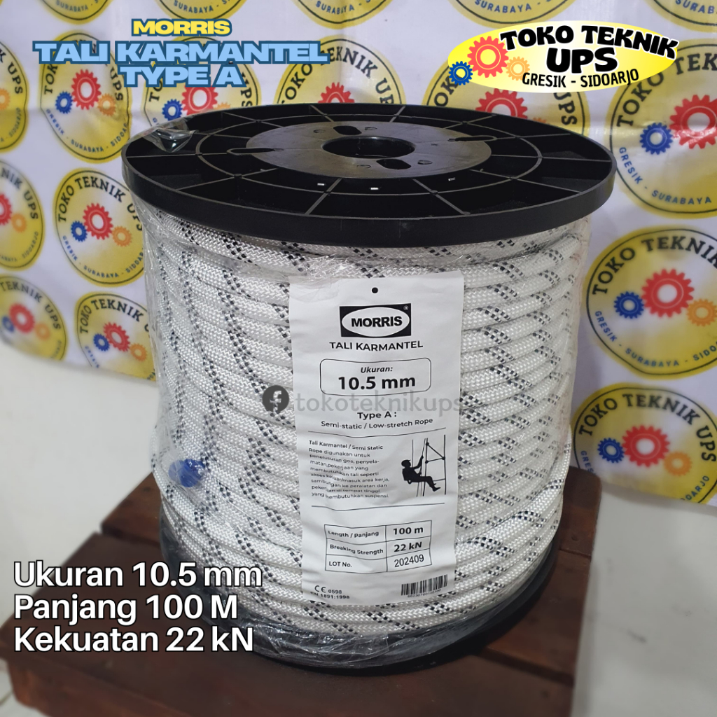 Jual MORRIS TALI KARMANTEL TYPE A/ SEMI STATIC ROPE/ TALI PENDAKIAN ...