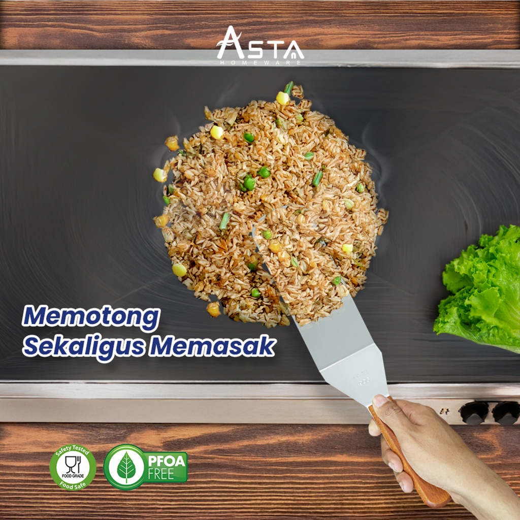 Jual Spatula Bengkok Teppanyaki Kape Burger Roti Stainless Asta Gagang ...