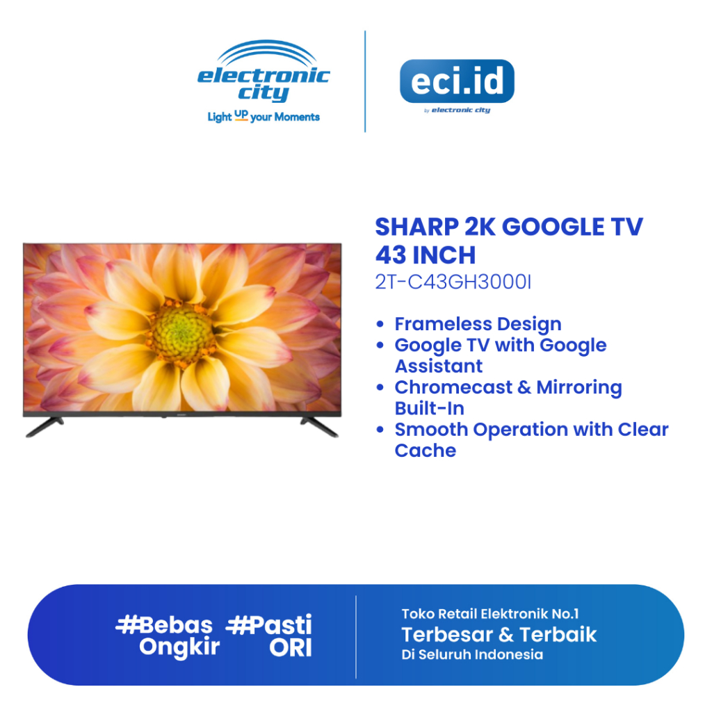 Jual Sharp 43 Inch 2K Google TV - 2T-C43GH3000I | Shopee Indonesia