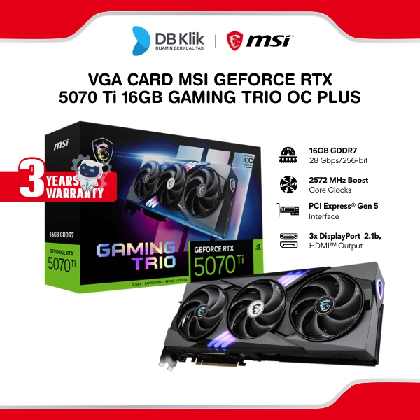 Jual MSI VGA Card GeForce RTX 5070 Ti 16GB GAMING TRIO OC PLUS Edition ...