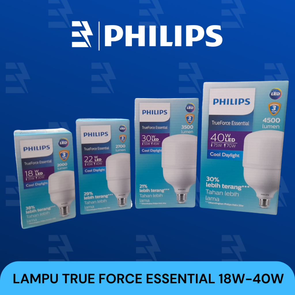 Jual LAMPU LED PHILIPS TRUE FORCE ESSENTIAL 18W -40W COOL DAYLIGHT | Shopee Indonesia