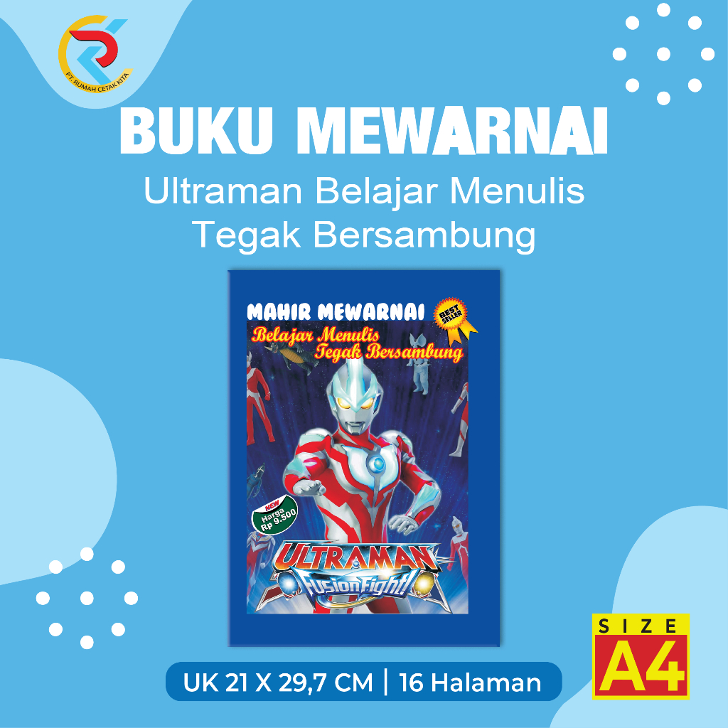 Jual Buku mewarnai anak seri 2 "ULTRAMAN : BELAJAR MENULIS TEGAK ...