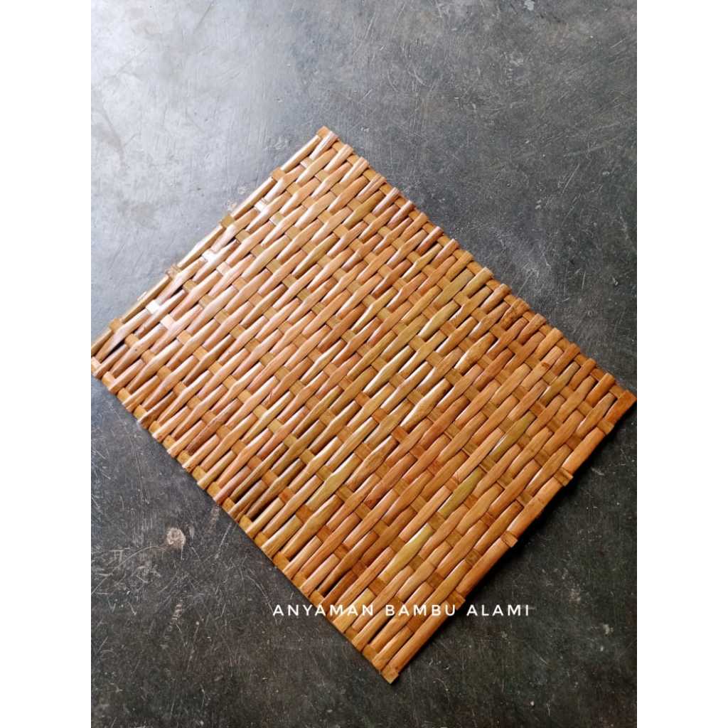 Jual Placemat Tatakan Gelas Piring/Dekorasi Foto/Plafon Bahan Anyaman Bambu Alami Kulit Bambu ...
