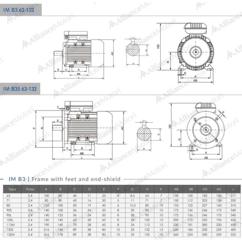 Jual Alliance Dinamo 1 Phase 4 HP 3 KW 1400rpm AYC Single Capacitor 100% LILITAN TEMBAGA ...