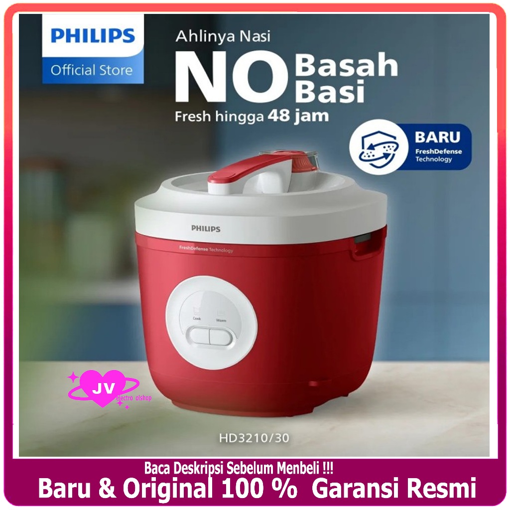 Jual PHILIPS Rice Cooker HD3210/30 1,8L MERAH / MAGICOM PHILIPS HD3210 NEW FreshDefense ...
