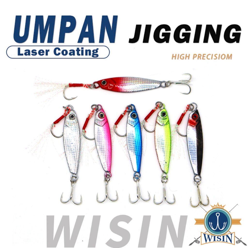 Jual WISIN Baru Umpan Pancing Jigging Hook Memancing Spinner Umpan 7g/10g/15g/20g Laser Metal ...