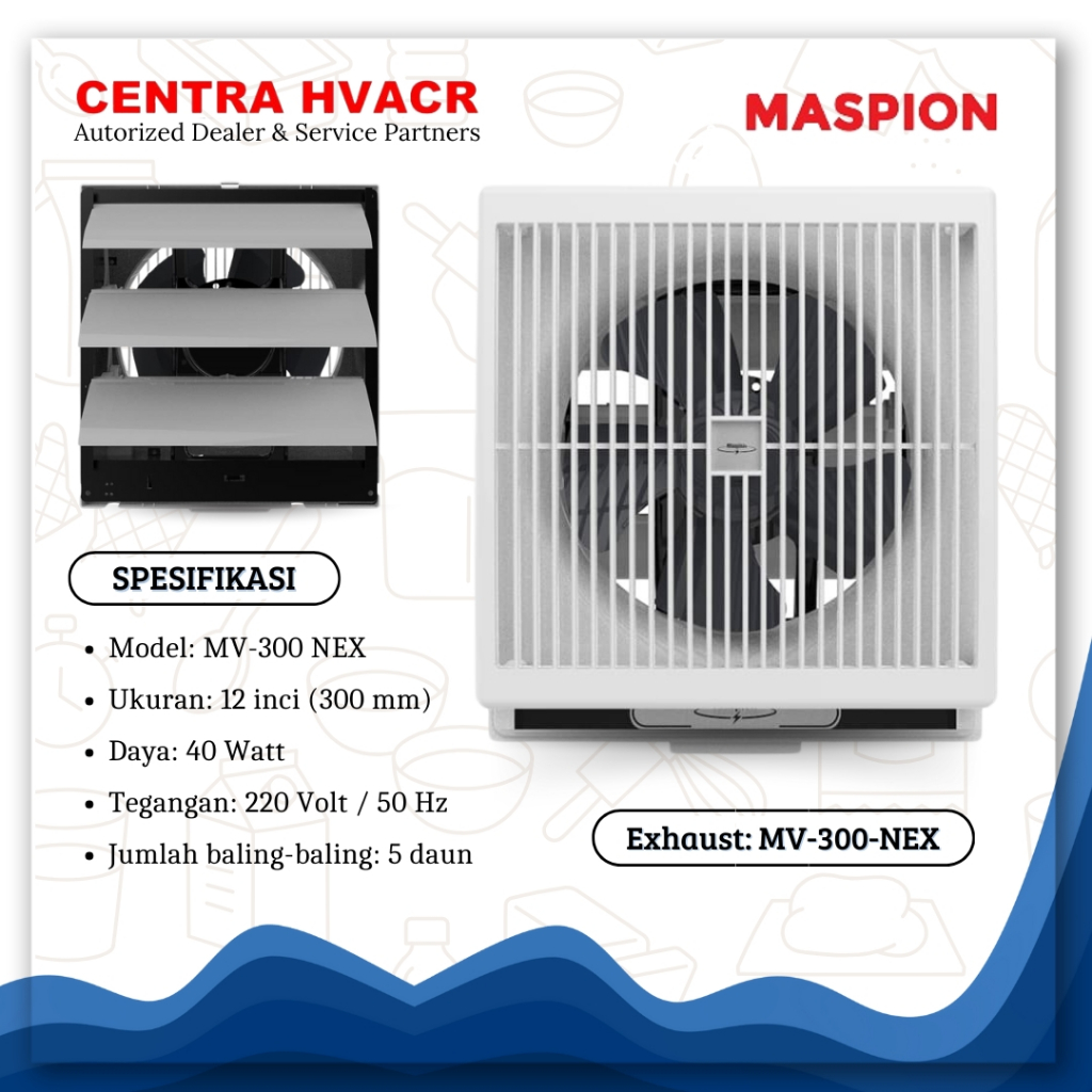 Jual MASPION Exhaust Fan / Hexos Kipas Angin 12" Inch MV-300-NEX ...