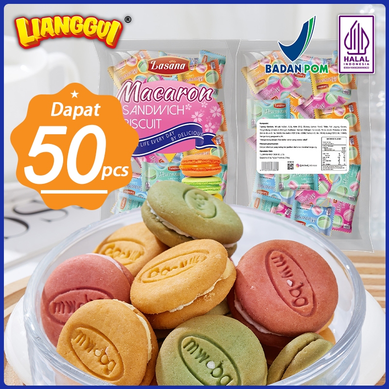 Jual [HALAL] Lianggui Macaron Biskuit Cookies Milk Cookie Oat Chocolate ...