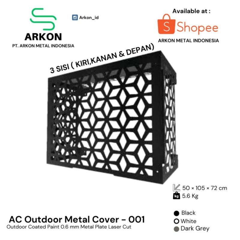 Jual Arkon AC Outdoor Metal Cover / Penutup Outdoor AC Estetik - 001 ...