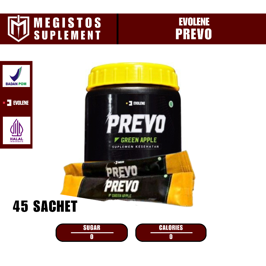 Jual Prevo Evolene Pre Workout 1 Box 45 Sachet Rasa Apple | Shopee ...