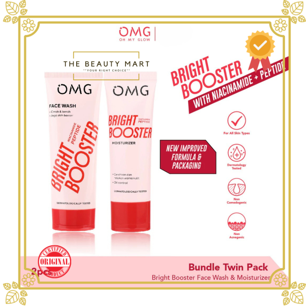 Jual OMG Duo Clean & Bright Booster Kit ( Face Wash 50g + Moisturizing ...