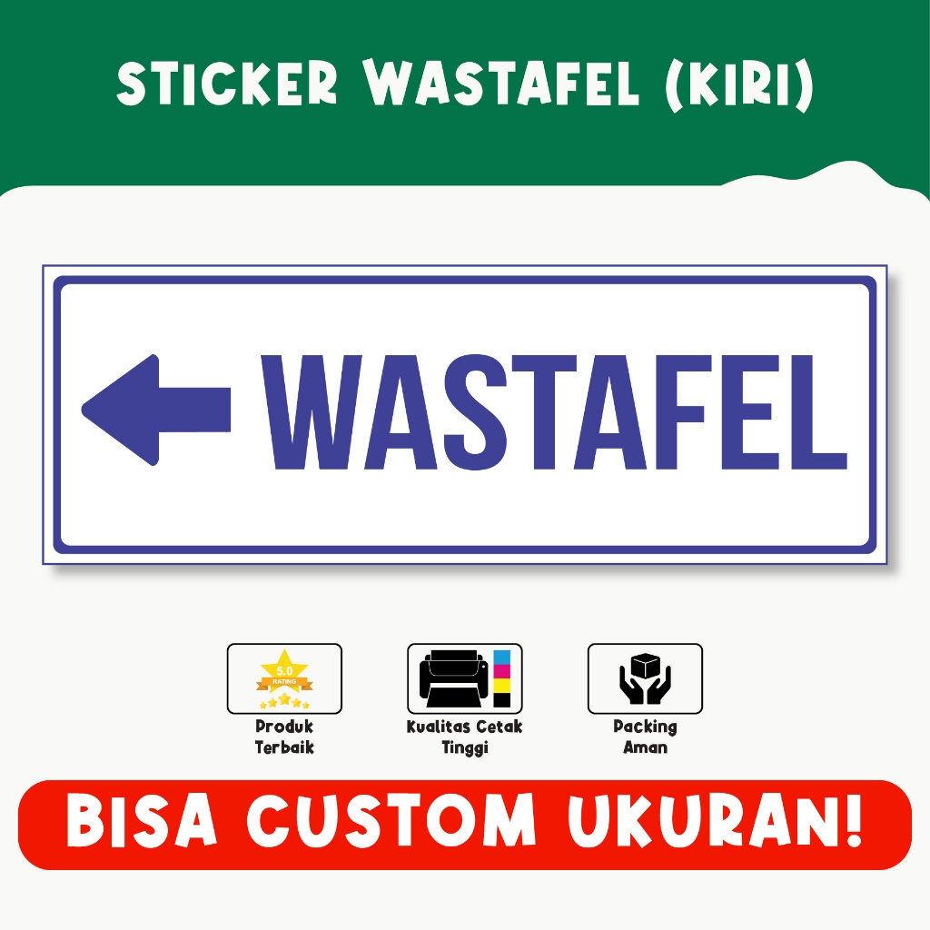 Jual Sticker Arah Wastafel Kiri dan Kanan – Tanda Petunjuk Arah ...