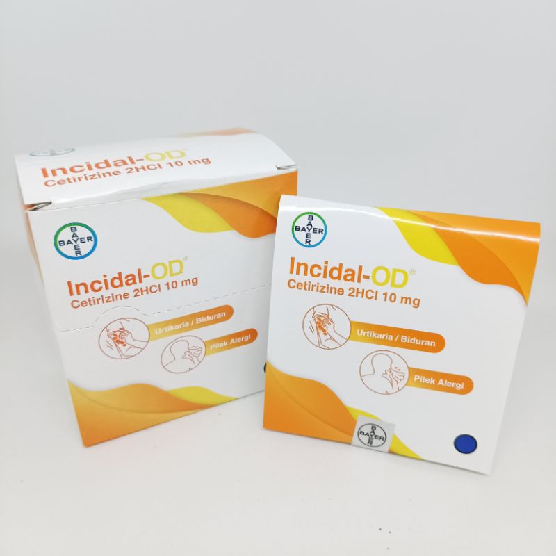 Jual INCIDAL OD TABLET / CETIRIZINE 10MG / OBAT ALERGI GATAL BIDURAN ...