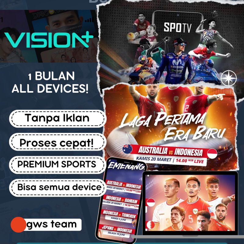 Jual VISION PLUS SPORTS 1BLN ALLDEVV PRIVAT ANTILIMIT NOADS | Shopee ...