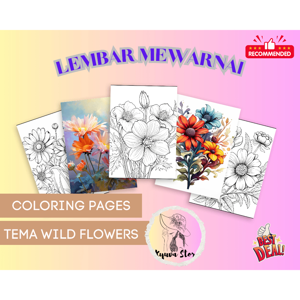 Jual LEMBAR MEWARNAI COLORING PAGES UKURAN A5/ A4 KERTAS HVS 80 GRAM ...