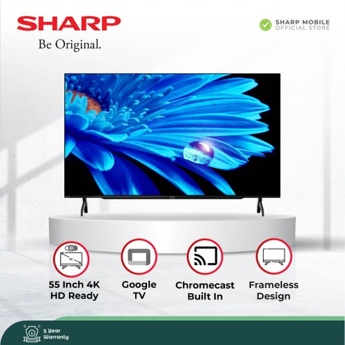 Jual SHARP 4T-C55FK1X 55 Inch 4K Frameless Google TV | Shopee Indonesia