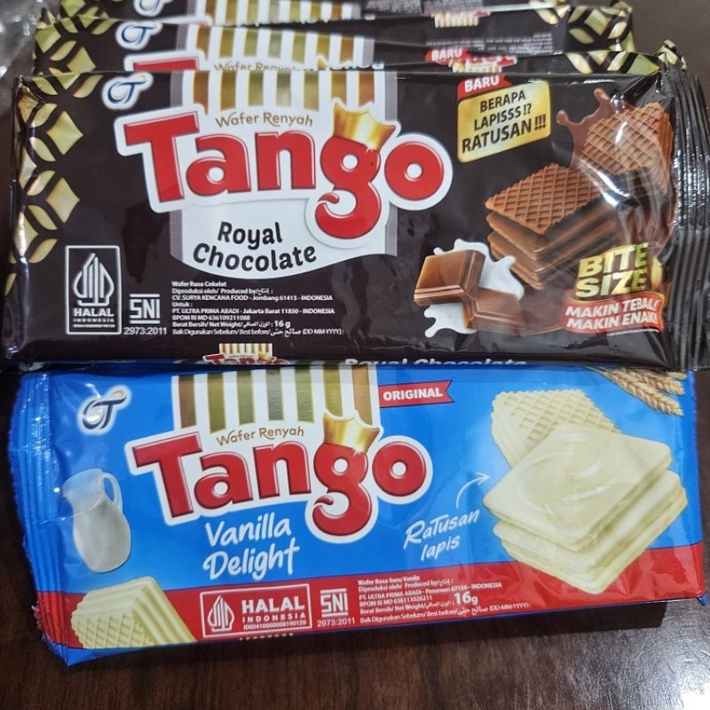 Jual Wafer Tango Wafer Coklat Wafer Tango Susu 10pcs x 16gr | Shopee ...