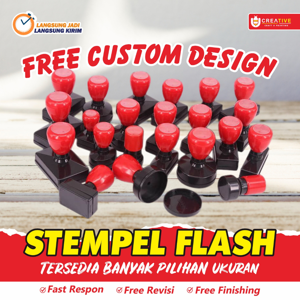 Jual Stempel Flash / Stempel Otomatis / Cepat / Custom Stempel (Free 1Botol Tinta) | Shopee ...