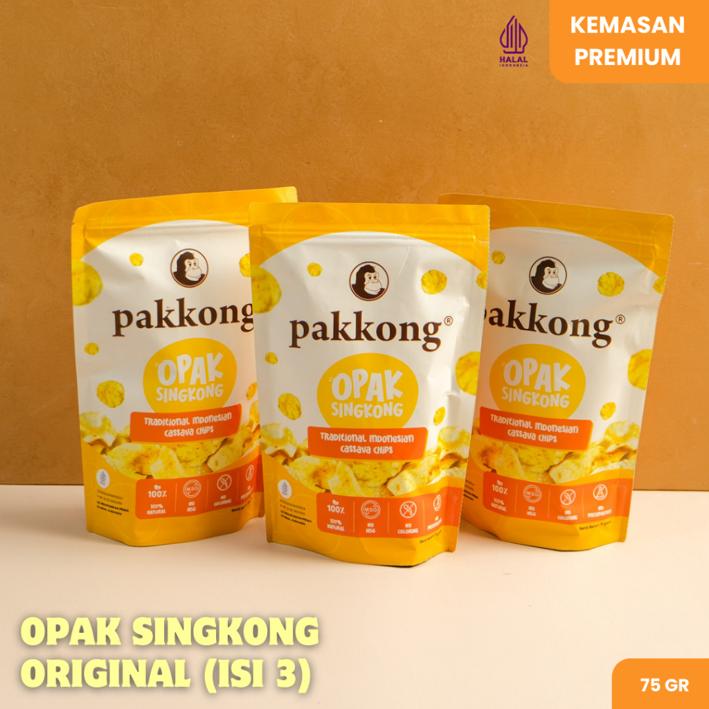 Jual (BUNDLING ISI 3) PAKKONG SNACK Opak Singkong Original (Premium ...