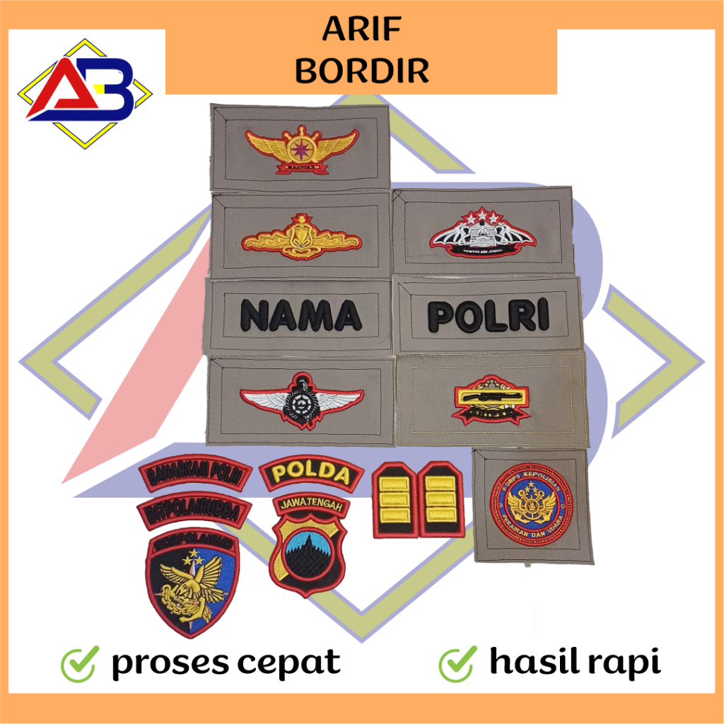 Jual Bordir Atribut Timbul Polairud x Satu Set | Shopee Indonesia