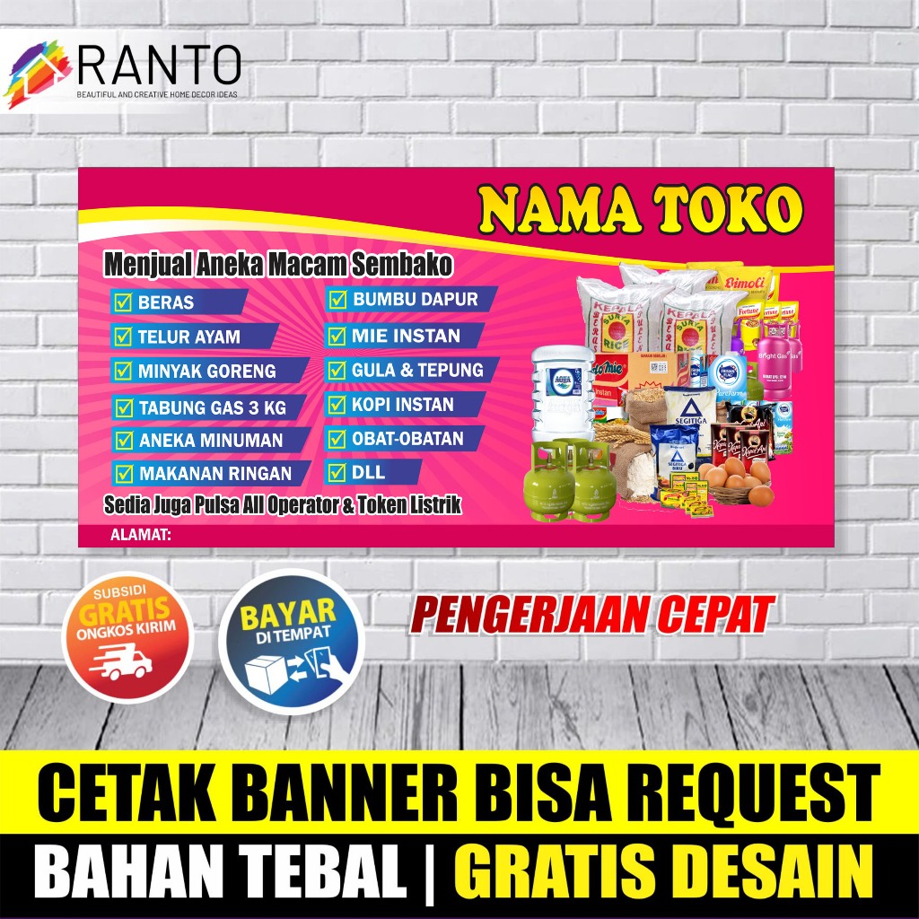 Jual Spanduk Warung Sembako - Banner Toko Sembako - Sepanduk Warung Madura | Shopee Indonesia