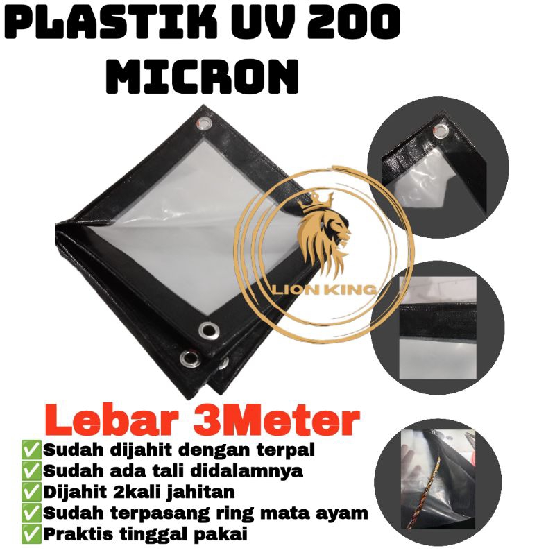 Jual Plastik UV 200micron sudah dijahit list terpal Lebar 3 meter ...