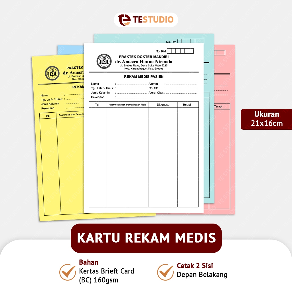 Jual Kartu Rekam Medis / Medical Record Card / Kartu Apotek Klinik ...