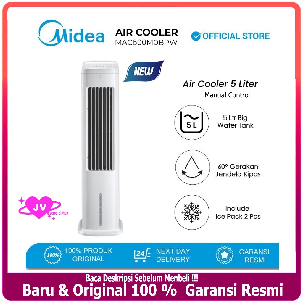Jual MIDEA Air Cooler MAC500M0BPW - 5L / Tower Fan Midea 3in1 ...