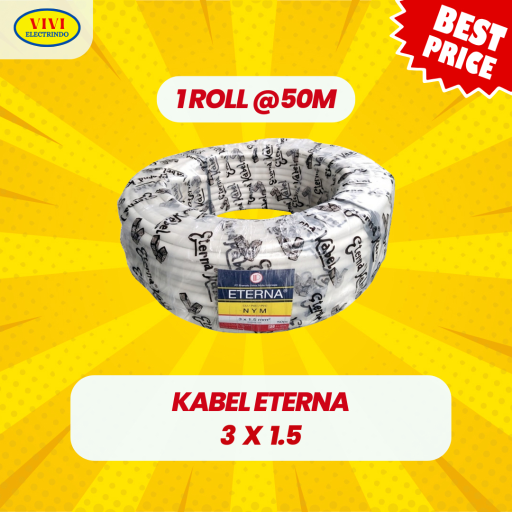 Jual Kabel Listrik Eterna 3 x 1,5 1 ROLL 50 METER | Shopee Indonesia