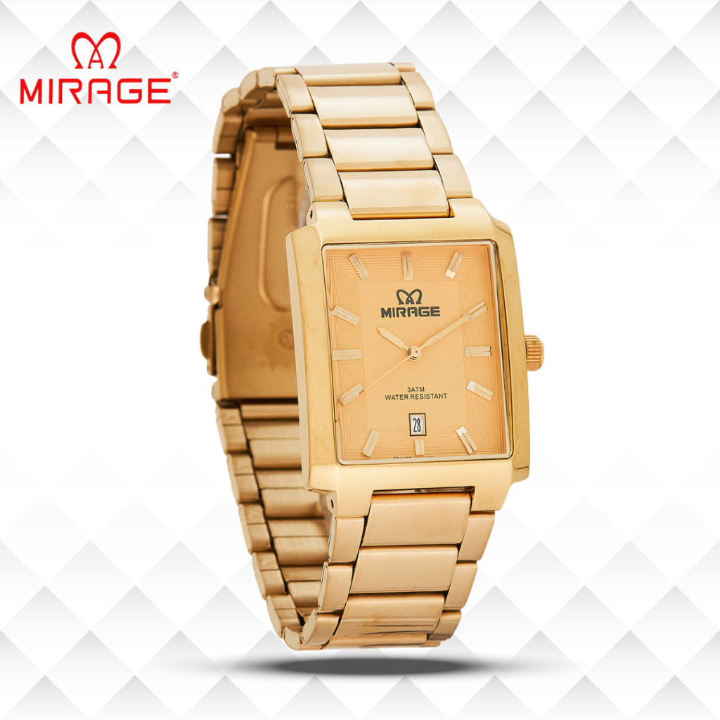 Jual Mirage Jam Tangan Pria Analog 8545 M Gold Original Stainless ...