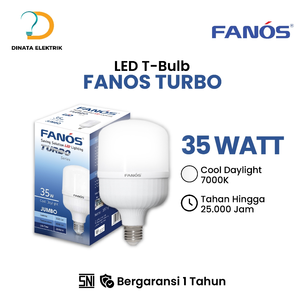 Jual LAMPU BOHLAM LED FANOS TURBO 35W CAHAYA PUTIH GARANSI 1 TAHUN | Shopee Indonesia