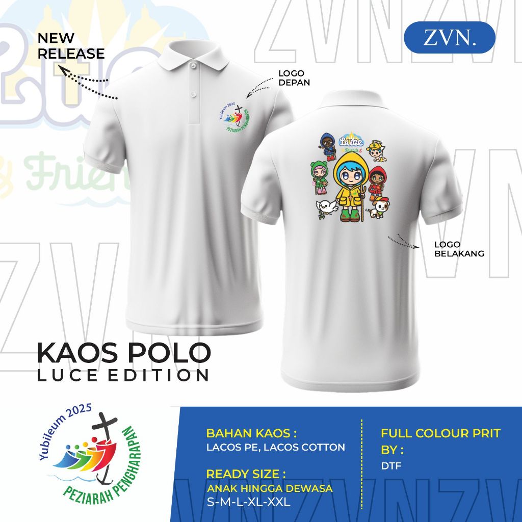 Jual Kaos Polo Katolik Maskot Luce Yubelium Size Dewasa - ZVN | Shopee ...