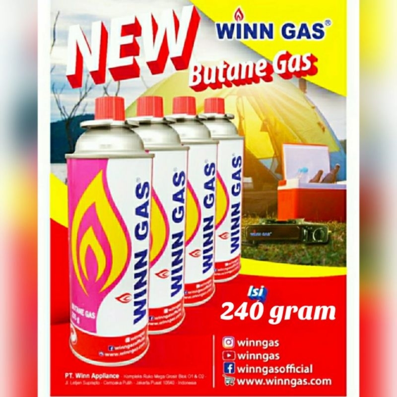 Jual TABUNG GAS KALENG KECIL BUTANE PORTABLE WIN GAS 240 GRAM ORIGINAL ...