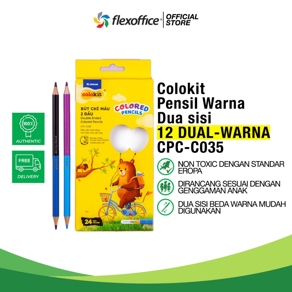 Jual FlexOffice Colokit Pensil Warna Dua Sisi CPC-C035 24 Dual-Warna ...
