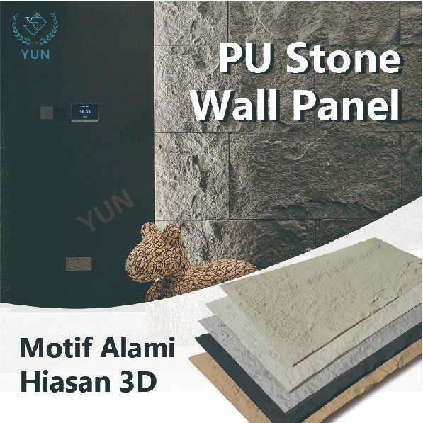 Jual PU Stone Panel Batu Alam 3D Dinding Estetik 60x120cm Desain ...