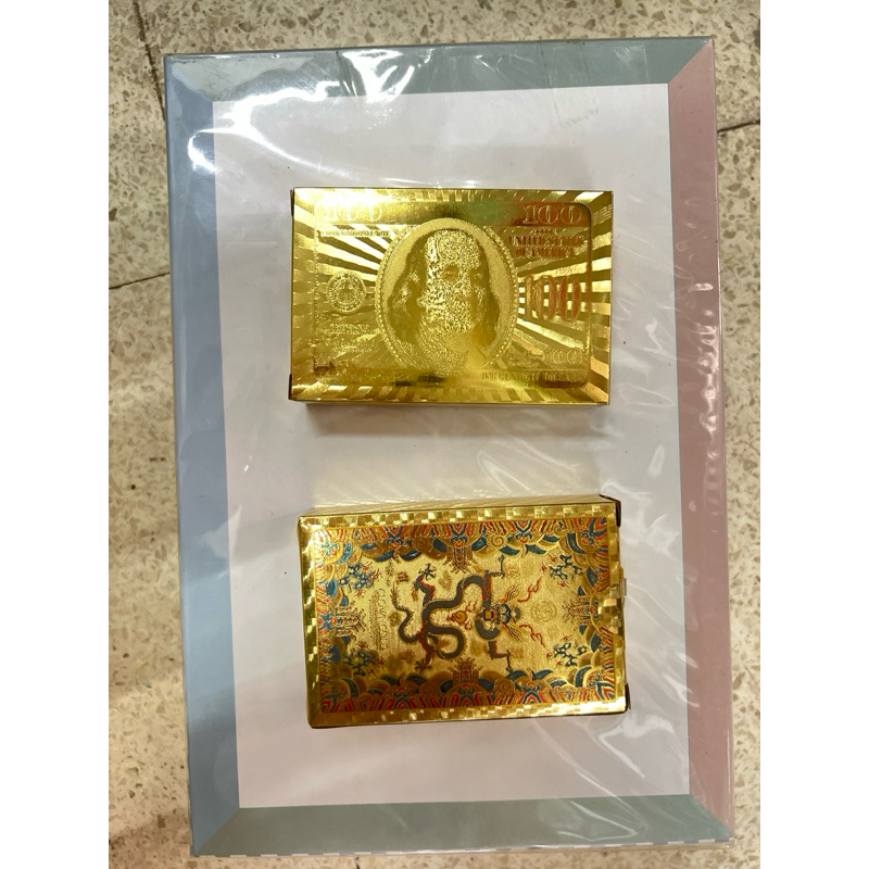 Jual Kartu Remi Playing Card Emas gambar dollar dan ular cocok untuk ...