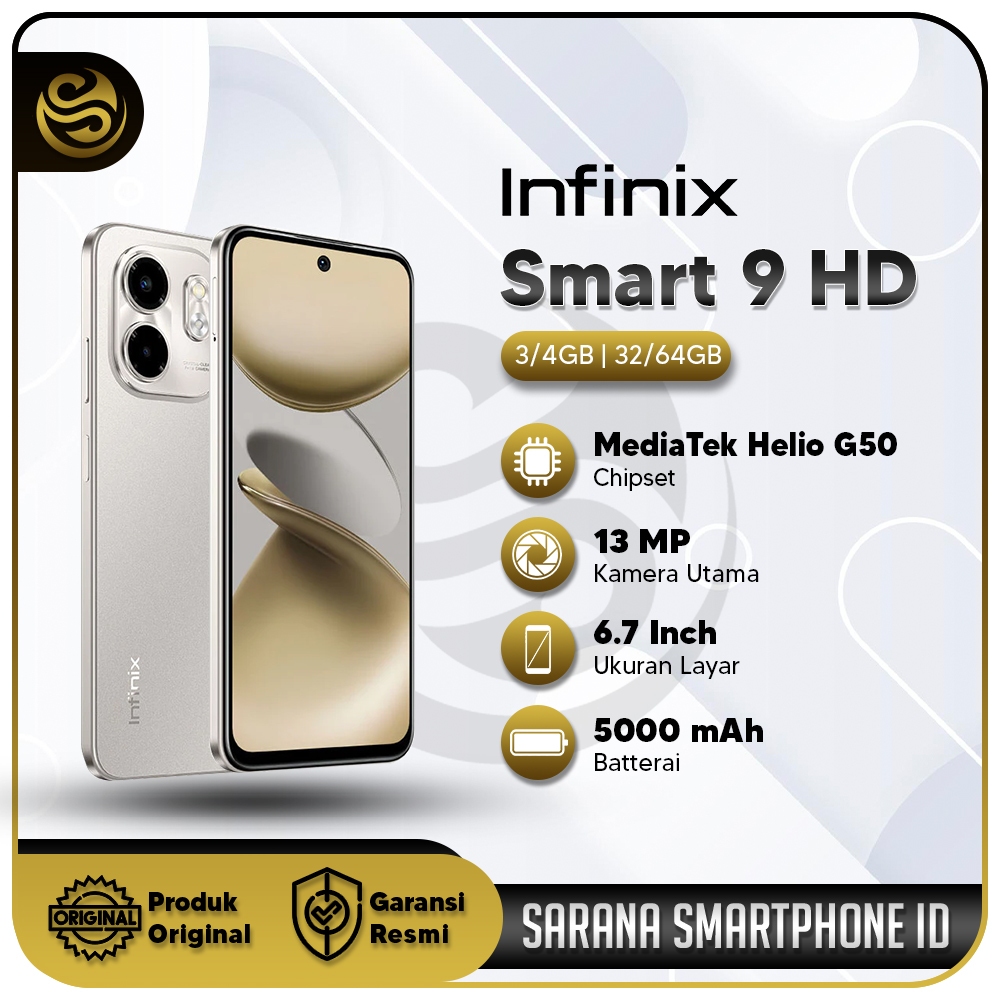 Jual Infinix Smart 9 HD RAM (4+4GB/64GB) Original Garansi Resmi | Shopee Indonesia