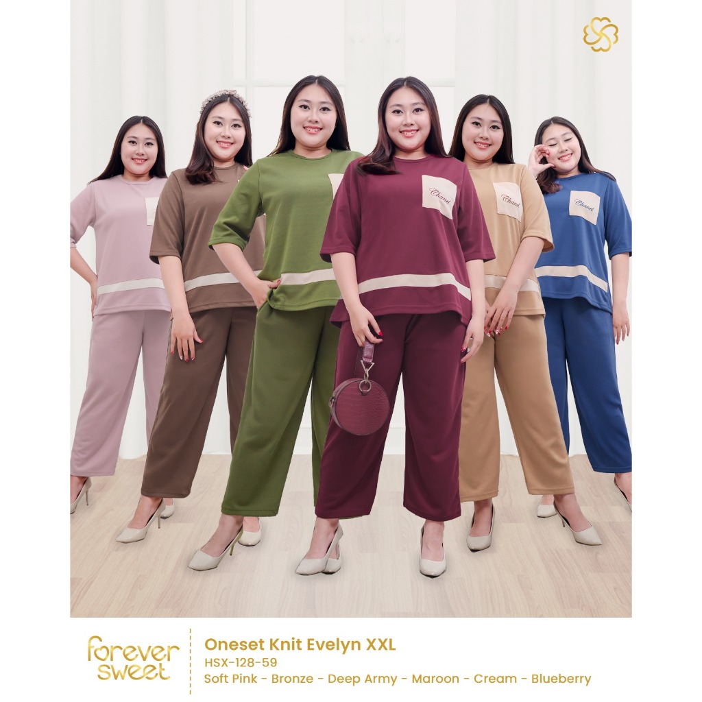 Jual Oneset/setelan Knit Zoya ukuran (XXL) ( Forever ) | Shopee Indonesia