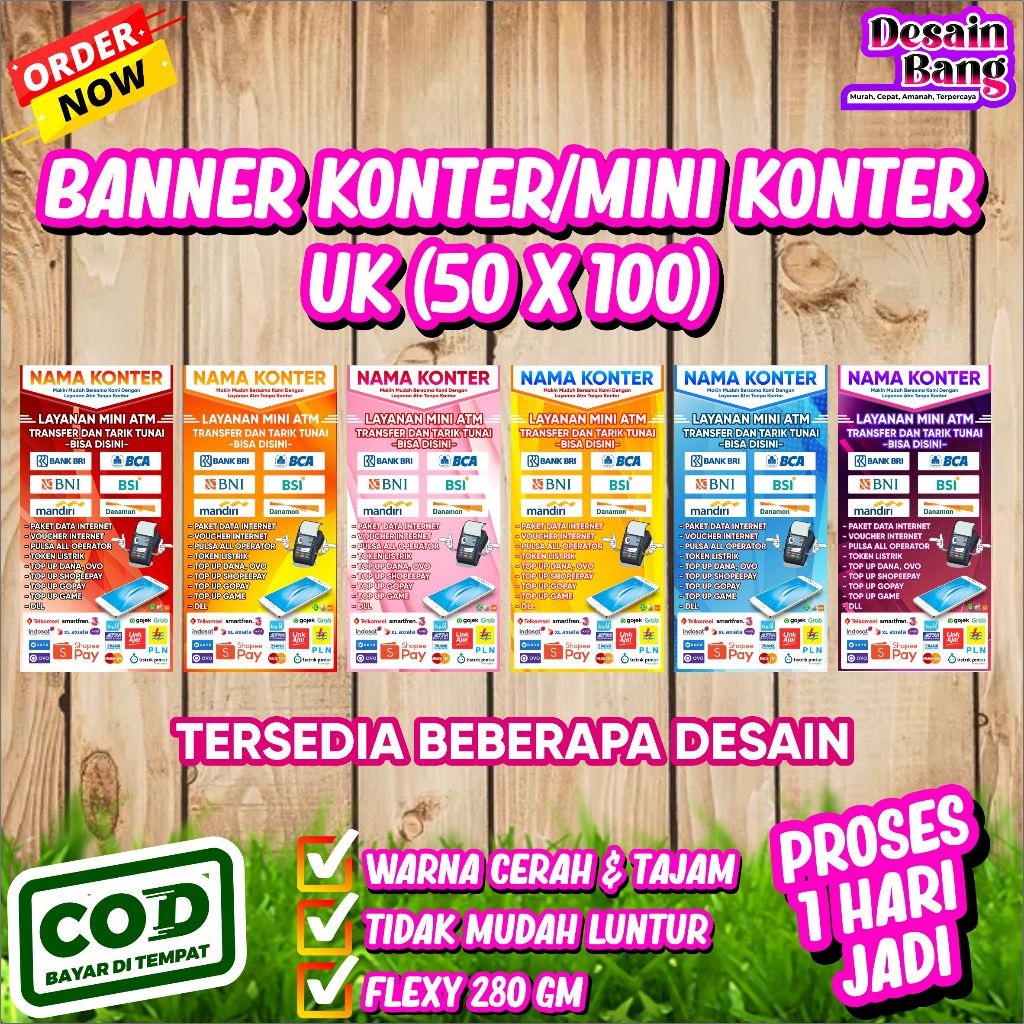 Jual (BELI 1 GRATIS 1) Banner/Spanduk Konter/Mini Konter Banyak Varian Ukuran 50 x 100 | Shopee ...