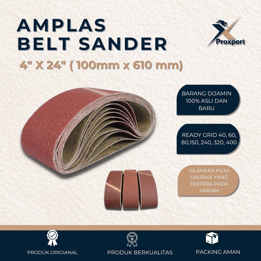 Jual ProXpert Amplas Belt Sander 100x610mm Amplas Sabuk 4x24" Grit 40 ...
