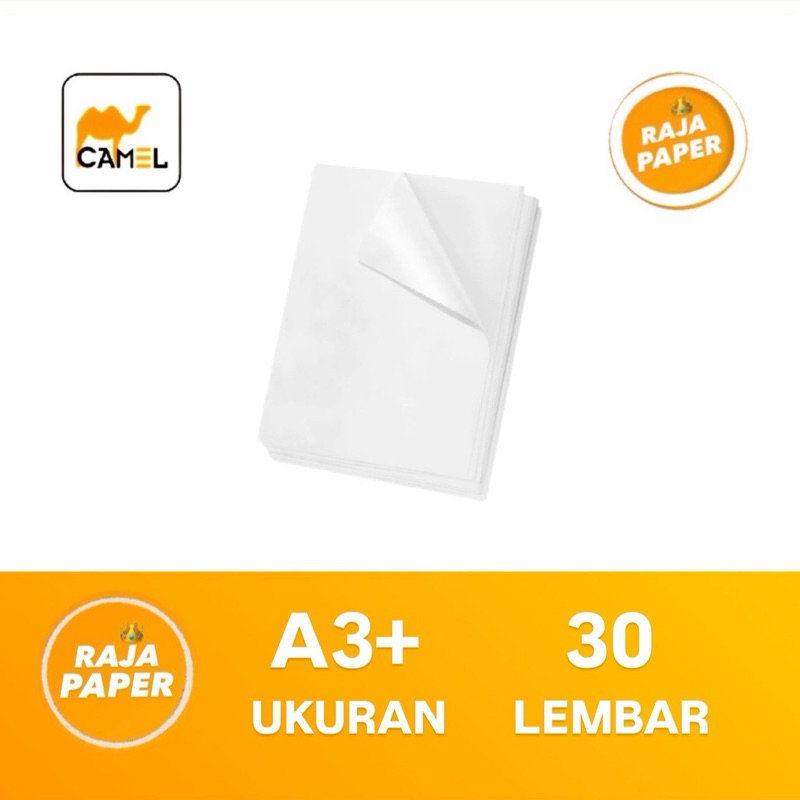 Jual Kertas Sticker Vinyl Glossy Ukuran A3+ 30 Lembar By CAMEL ( 320 Mm ...