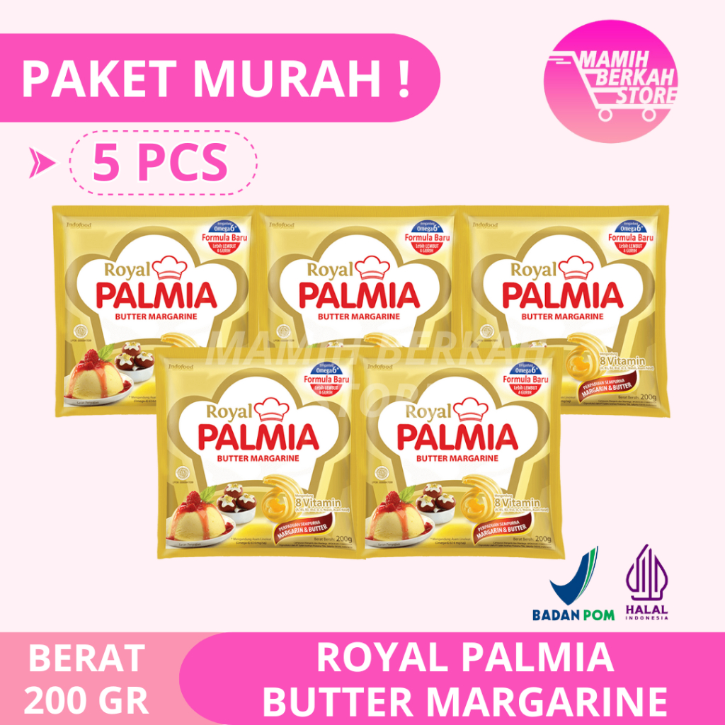 Jual 5 PACK - ROYAL PALMIA Butter Margarine 200 Gr Sachet | Butter ...