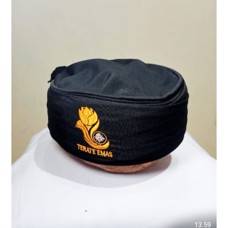 Jual Peci hitam bordir logo Terate emas iket Imamah Permanen Blangkon ...