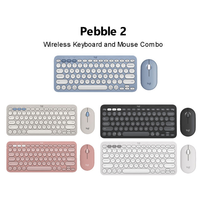 Jual Pebble 2 Combo Wireless Bluetooth Mouse Keyboard Minimalist Multi ...