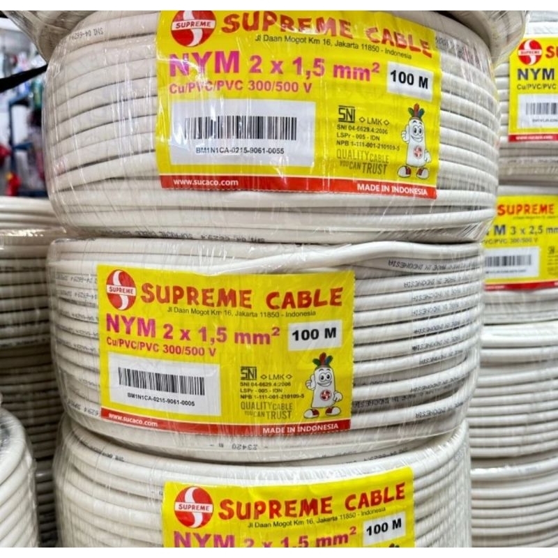 Jual Kabel Supreme NYM 2X1.5 panjang 100 meter | Shopee Indonesia