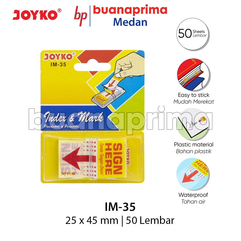 Jual Sticky Notes JOYKO IM-35 PLASTIK Sign Here Index And Mark Penanda ...